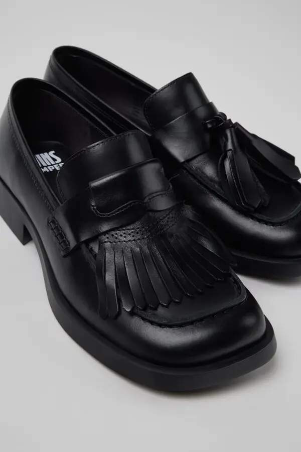 Camper Leather Moccasins With Fringed Detail