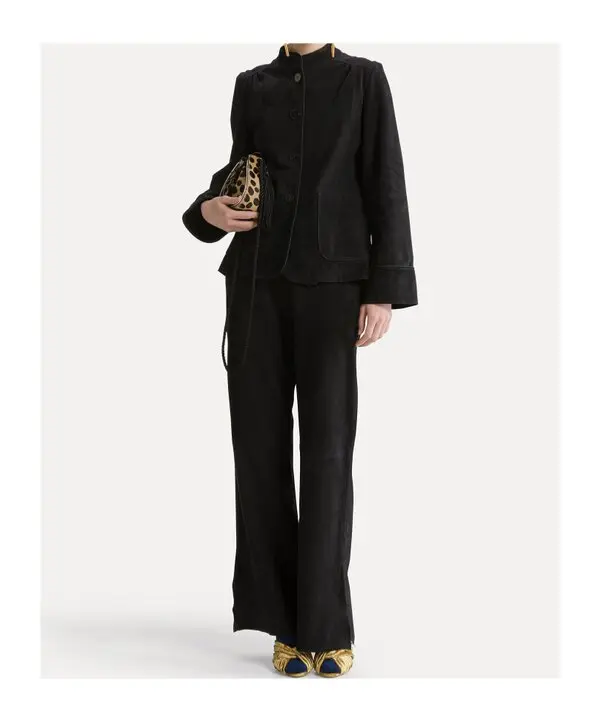 FORTE_FORTE Suede Wide Leg Trousers