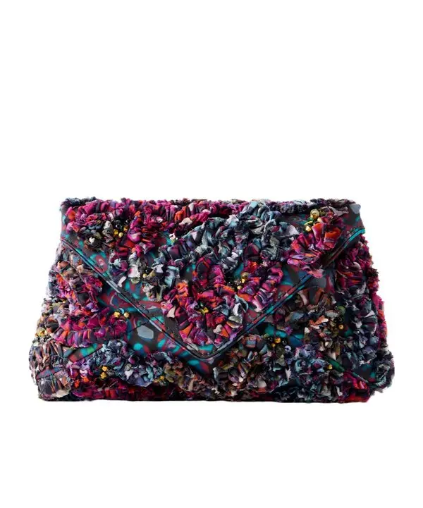 Dries Van Noten Multicolor Ruffled Clutch Bag