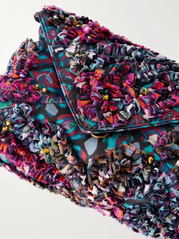 Dries Van Noten Multicolor Ruffled Clutch Bag