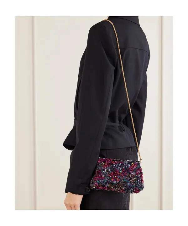 Dries Van Noten Multicolor Ruffled Clutch Bag
