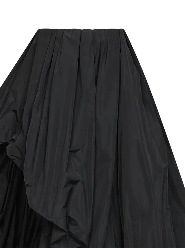 JIL SANDER Lightweight Taffeta Asymmetric Draped Skirt - Black