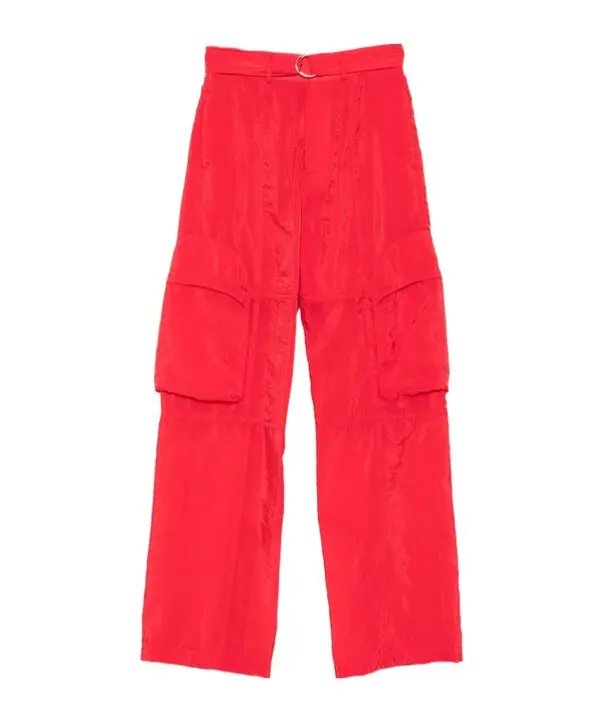 THE FRANKIE SHOP Wide Leg Cargo Pants With Belted Waist