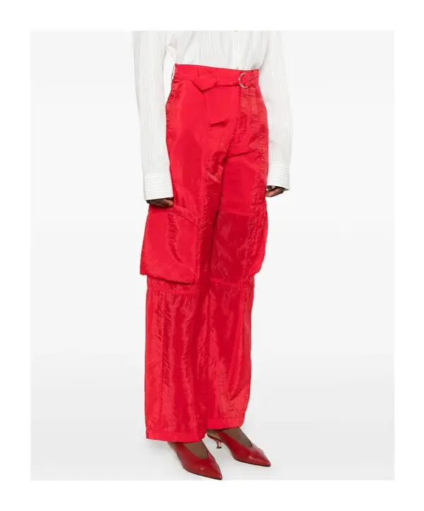 THE FRANKIE SHOP Wide Leg Cargo Pants With Belted Waist