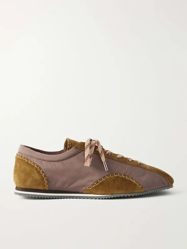 WALES BONNER Paris Trainer Shell Suede-trimmed Sneakers