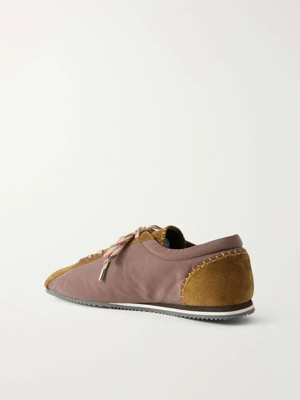 WALES BONNER Paris Trainer Shell Suede-trimmed Sneakers
