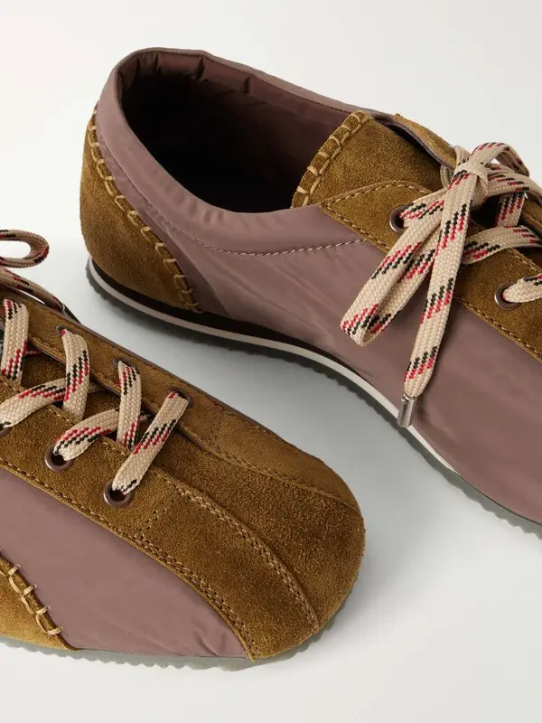 WALES BONNER Paris Trainer Shell Suede-trimmed Sneakers