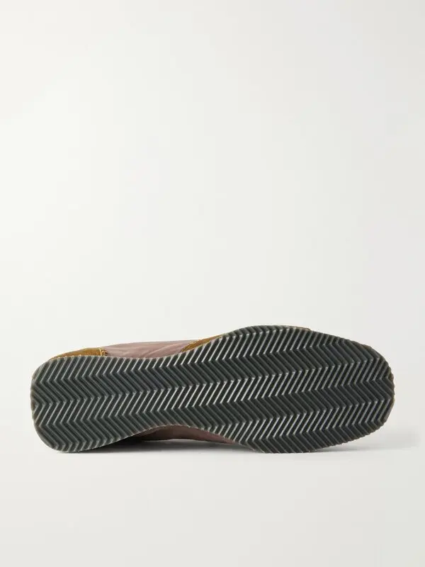 WALES BONNER Paris Suede-trimmed Trainers - Brown