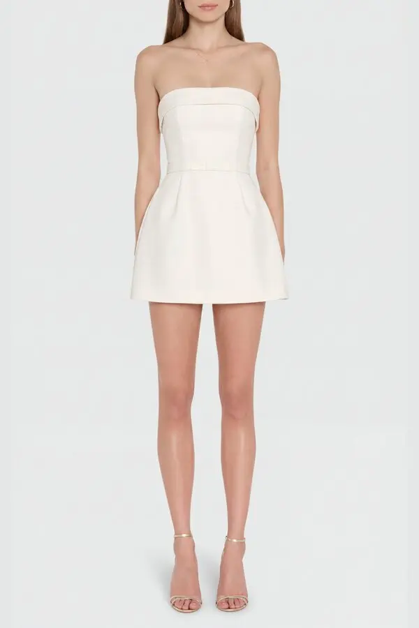 Amanda Uprichard Strapless A-line Skort Romper