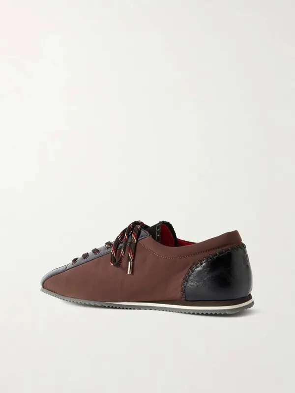 WALES BONNER Paris Trainer Leather-trimmed Shell Sneakers