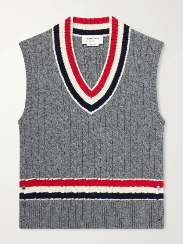 Thom Browne Cable-knit Wool Vest
