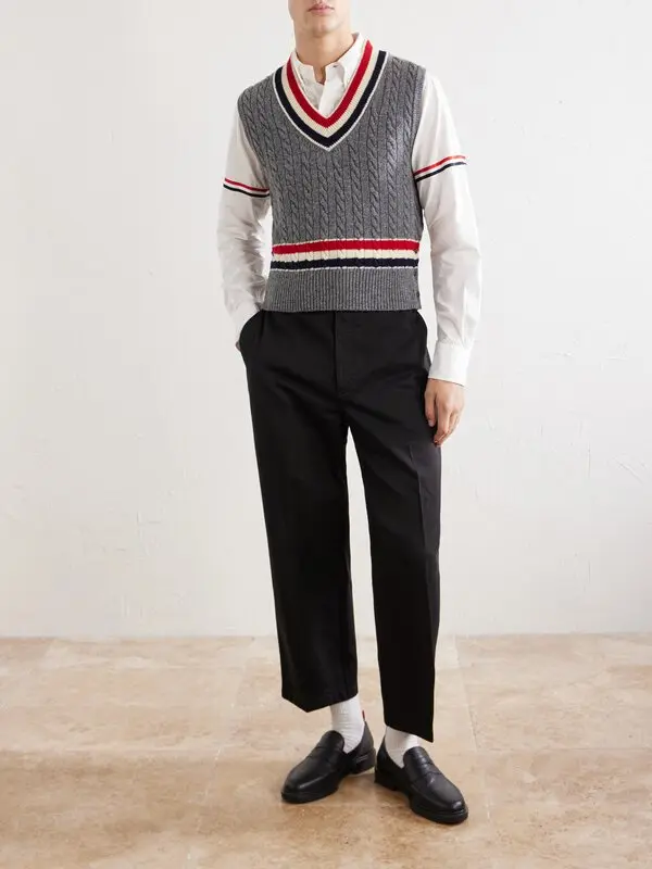 Thom Browne Cable-knit Wool Vest