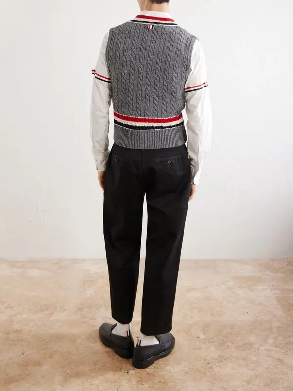 Thom Browne Cable-knit Wool Vest
