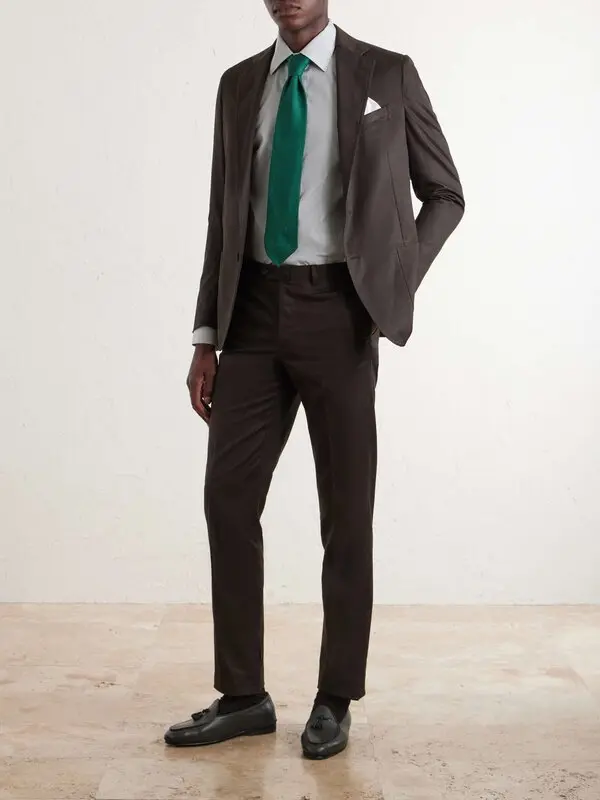 Zegna Trofeo Stripped Cotton-poplin Shirt