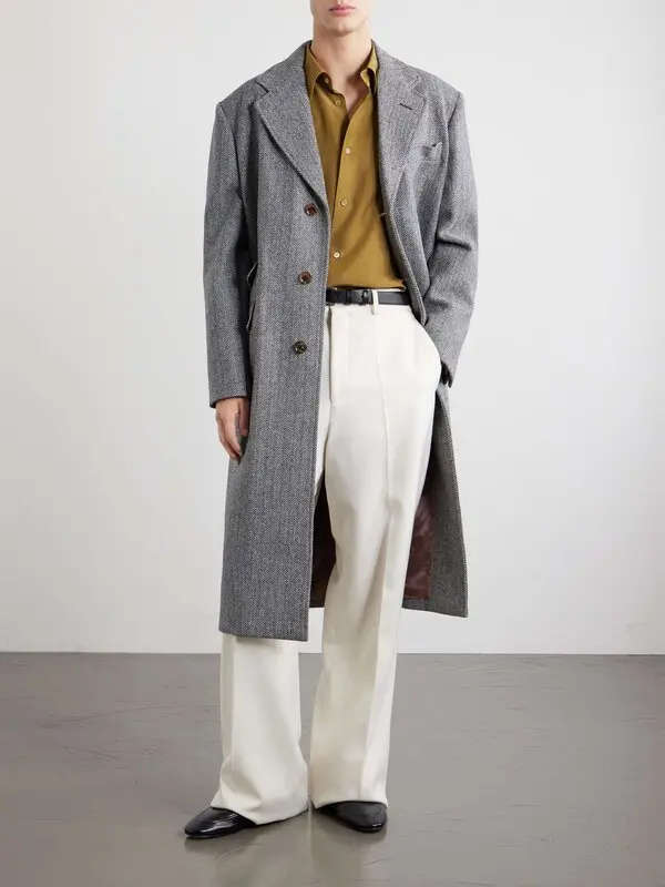 Valentino Garavani Herringbone Virgin Wool Coat
