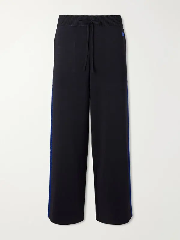 WALES BONNER Straight-leg Logo-embroidered Knitted Drawstring Sweatpants