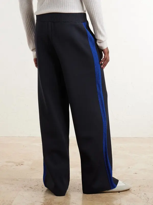 WALES BONNER Straight-leg Logo-embroidered Knitted Drawstring Sweatpants