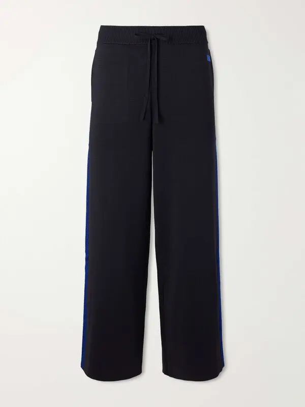 WALES BONNER Straight-leg Logo-embroidered Knitted Drawstring Sweatpants