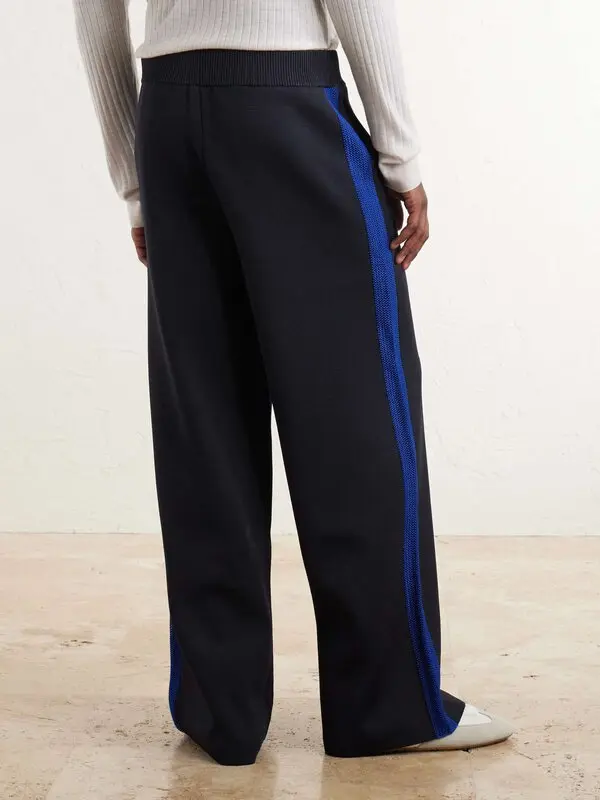 WALES BONNER Straight-leg Logo-embroidered Knitted Drawstring Sweatpants