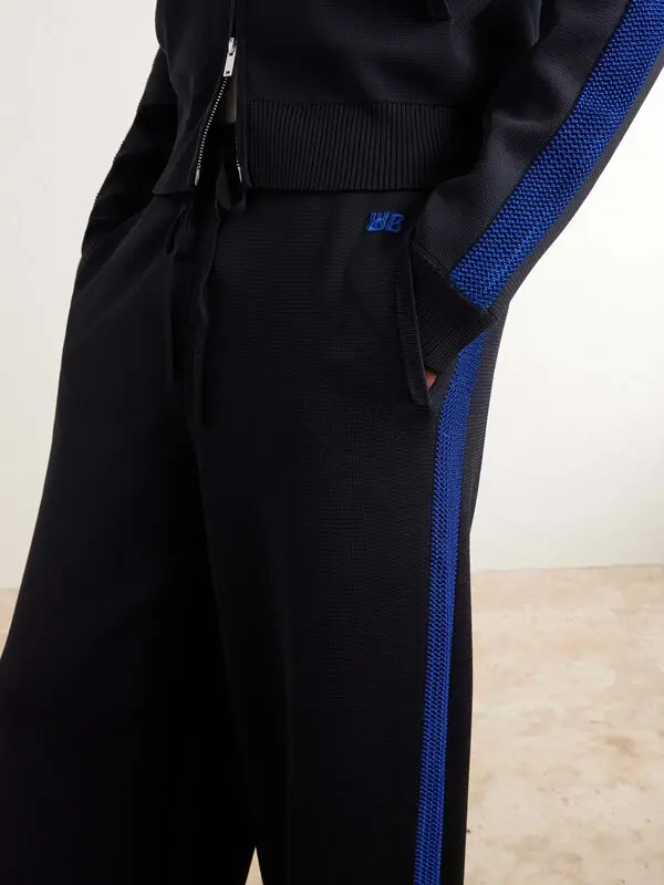 WALES BONNER Straight-leg Logo-embroidered Knitted Drawstring Sweatpants