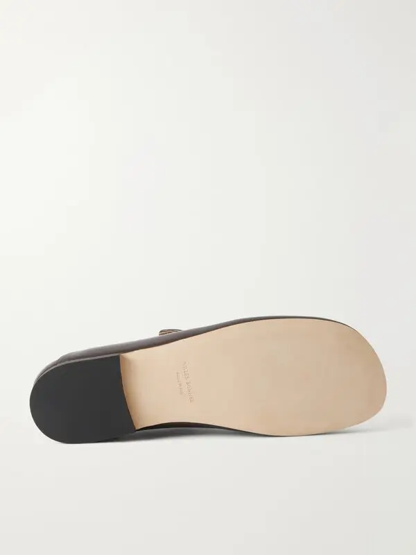 WALES BONNER Embellished Leather Loafers - Brown