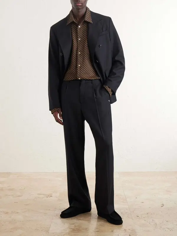 WALES BONNER Doshi Button-down Jacquard-knit Shirt