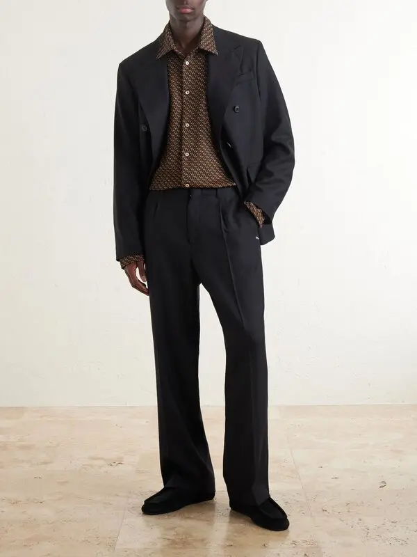 WALES BONNER Doshi Button-down Jacquard-knit Shirt