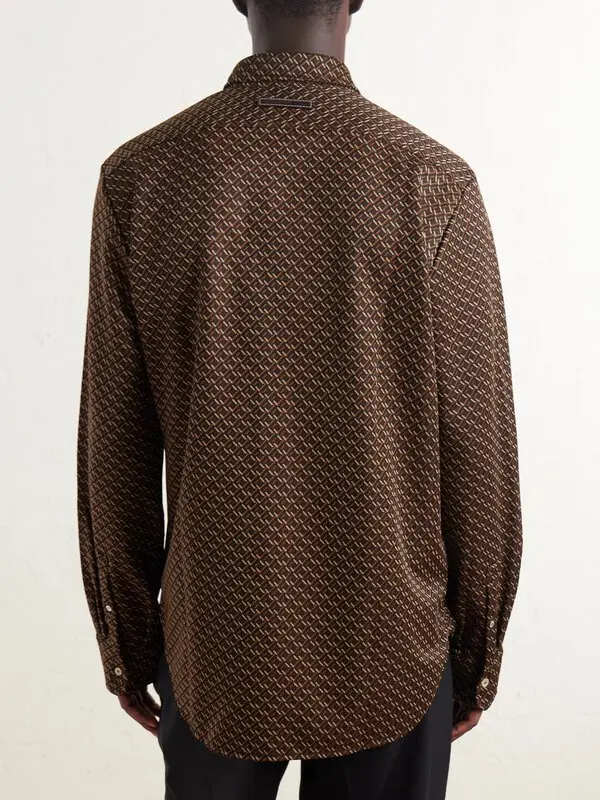 WALES BONNER Doshi Button-down Jacquard-knit Shirt