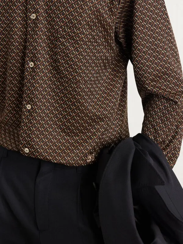 WALES BONNER Doshi Button-down Jacquard-knit Shirt