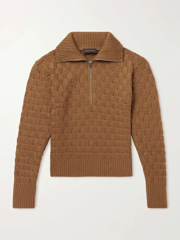 WALES BONNER Wool Half-zip Sweater