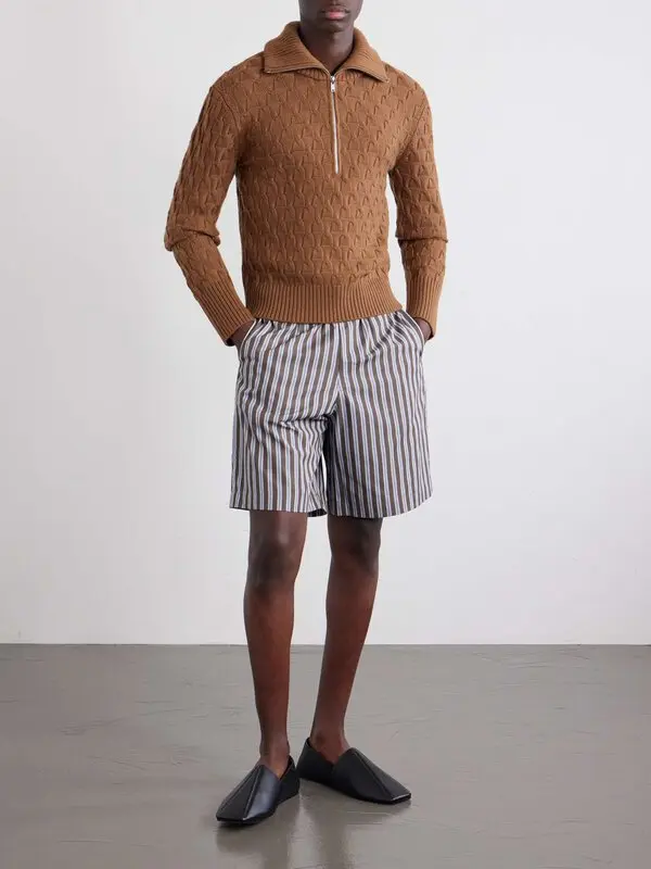 WALES BONNER Wool Half-zip Sweater