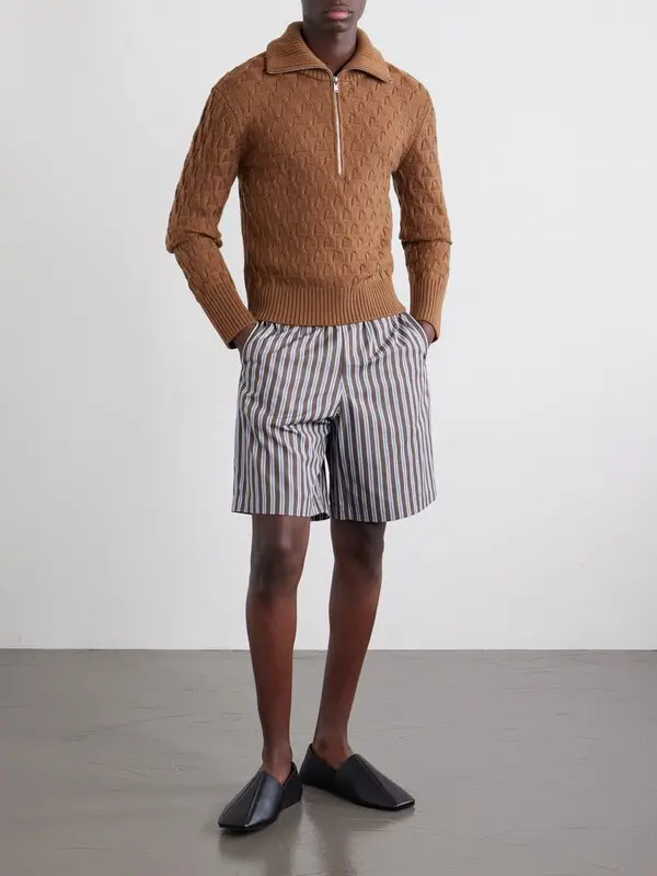WALES BONNER Wool Half-zip Sweater
