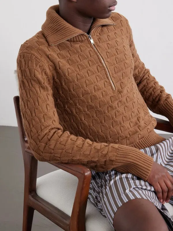 WALES BONNER Wool Half-zip Sweater