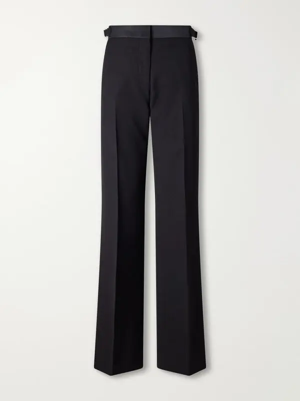 WALES BONNER Gallery Satin-trimmed Wool-twill Flared Pants