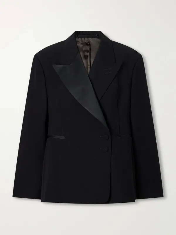 WALES BONNER Gallery Satin-trimmed Wool-twill Jacket