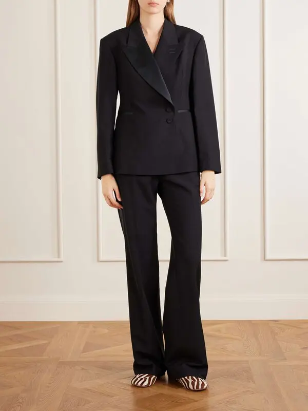 WALES BONNER Gallery Satin-trimmed Wool-twill Jacket