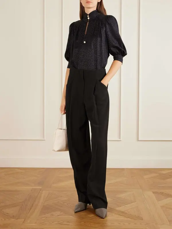 Veronica Beard Kenneth Stretch-crepe Wide-leg Pants