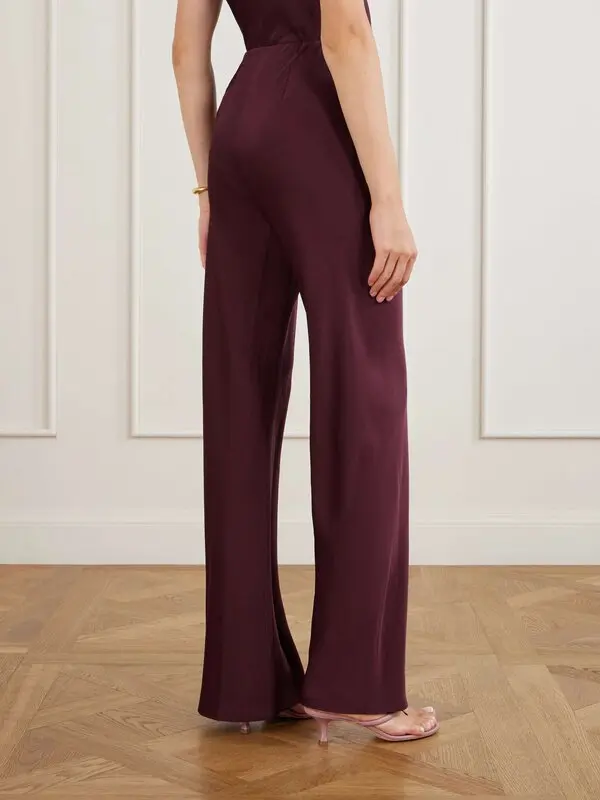 Veronica Beard Braddock Satin Wide-leg Pants