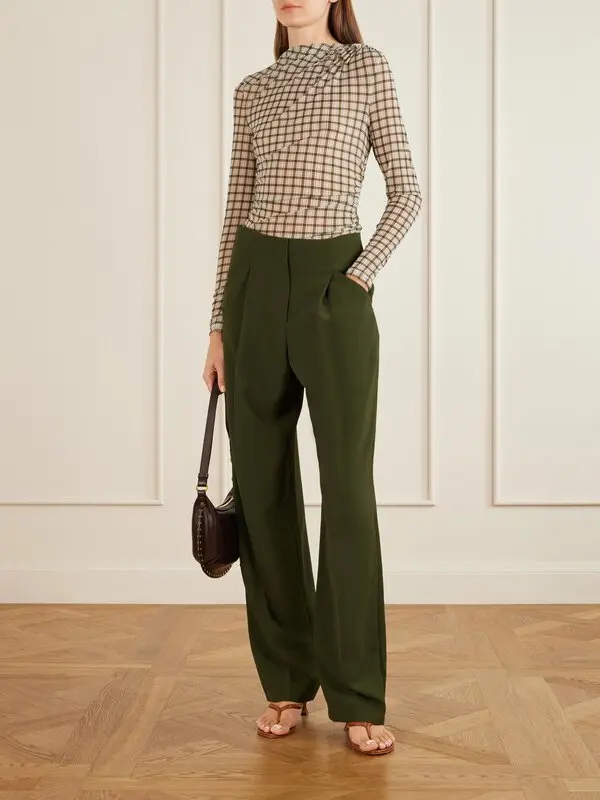 Veronica Beard Kenneth Stretch-crepe Wide-leg Pants