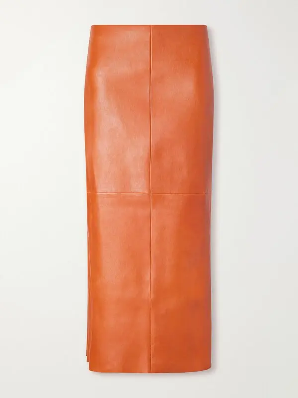 Stouls Winona Leather Midi Skirt