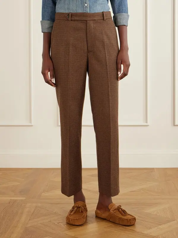 Polo Ralph Lauren Houndstooth Cotton-blend Cropped Trousers
