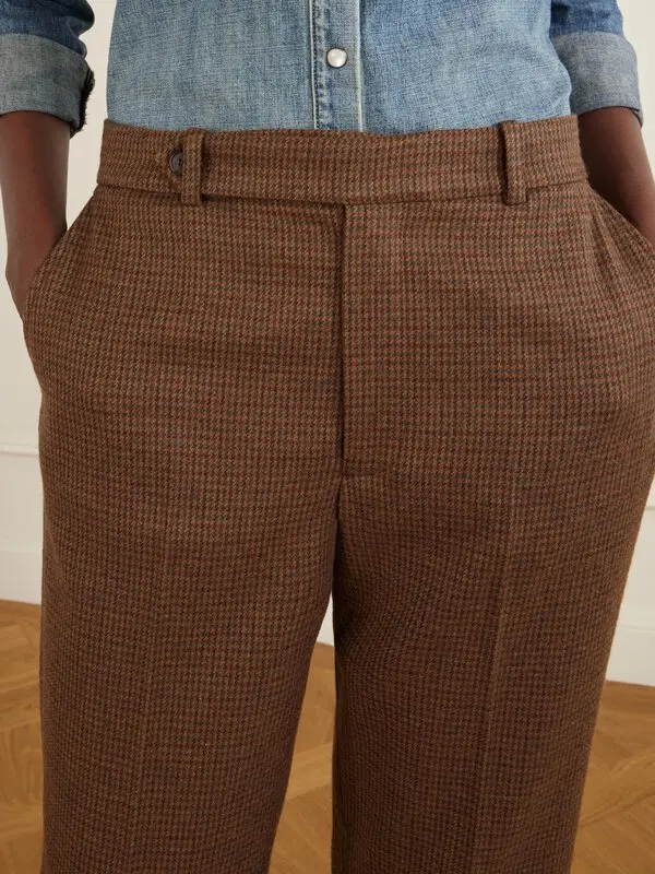 Polo Ralph Lauren Houndstooth Cotton-blend Cropped Trousers