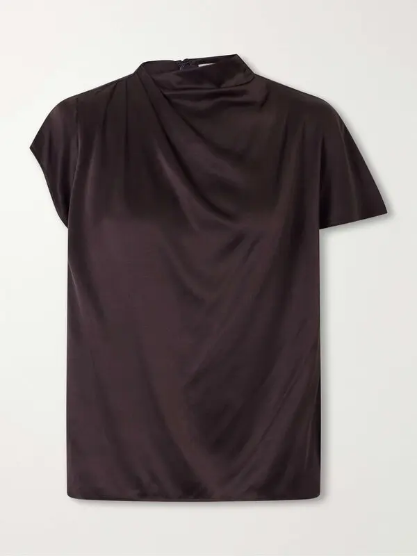 Staud Davina Silk-blend Top