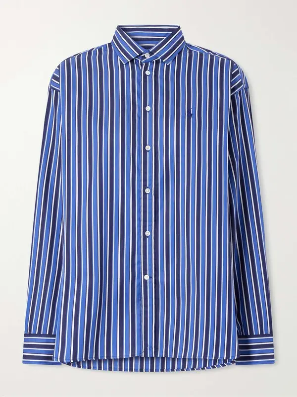 Polo Ralph Lauren Striped Cotton-poplin Shirt - Blue
