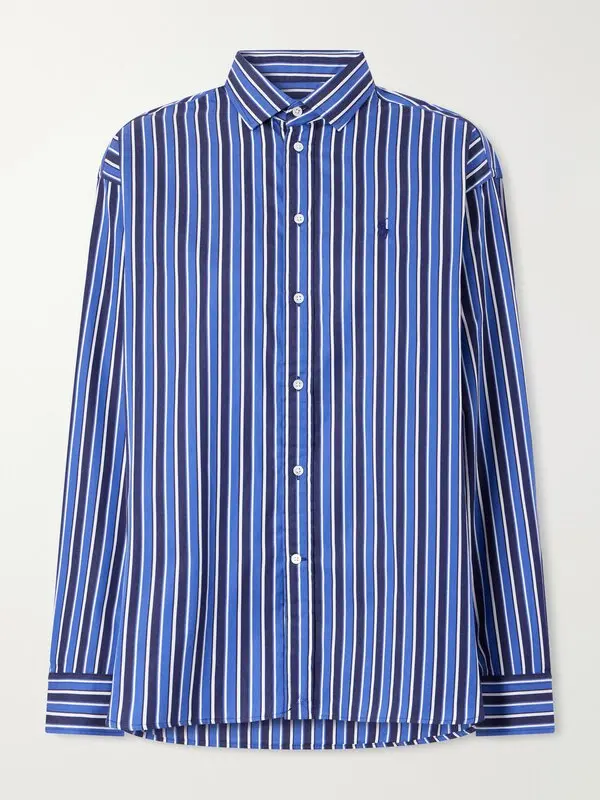 Polo Ralph Lauren Striped Cotton-poplin Shirt - Blue