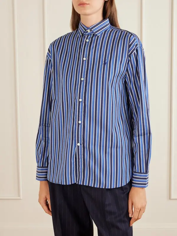 Polo Ralph Lauren Striped Cotton-poplin Shirt - Blue