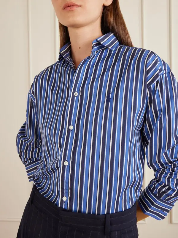 Polo Ralph Lauren Striped Cotton-poplin Shirt - Blue