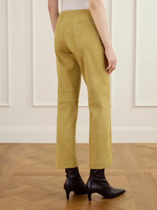 Stouls Georgette Straight-leg Suede Pants