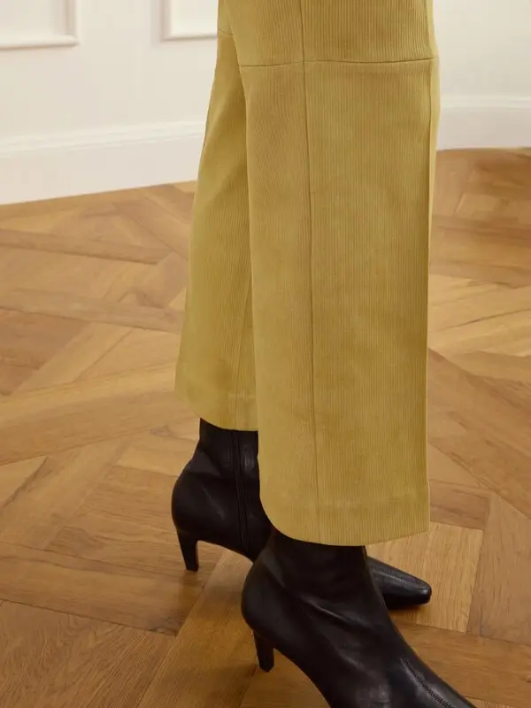 Stouls Georgette Straight-leg Suede Pants