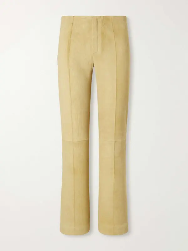Stouls Georgette Straight-leg Suede Pants